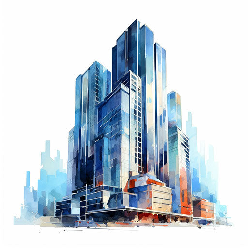 Skyscraper art in Oil painting style – IMAGELLA