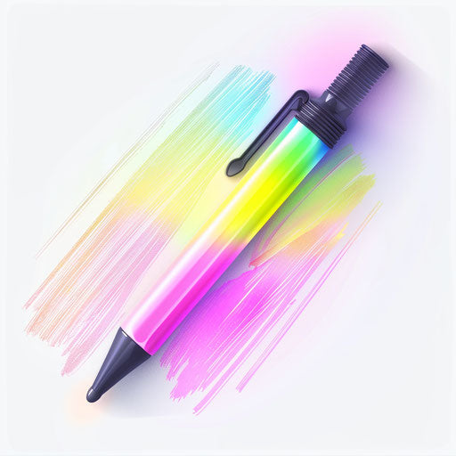Realistic highlighter drawing on white backdrop, vivid colors – IMAGELLA