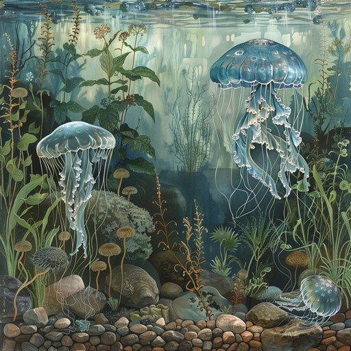 River jellyfish among water plants – IMAGELLA