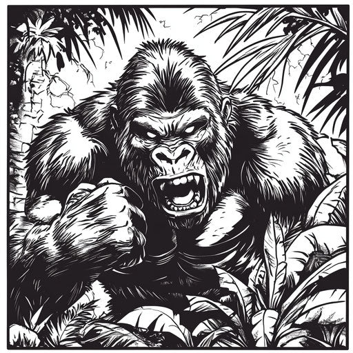 Gorilla thumping its chest in the jungle – IMAGELLA