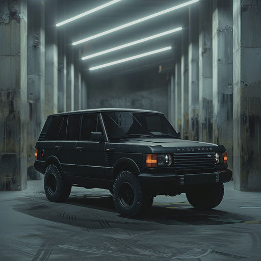 A stealthy 1994 Range Rover with a matte black military-grade exterior ...