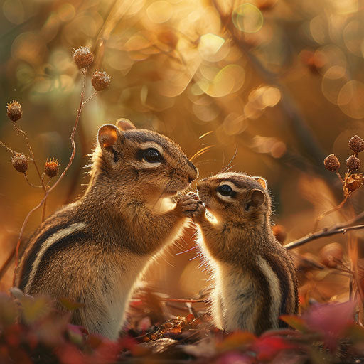 Chipmunk mother with offspring, tender and warm – IMAGELLA