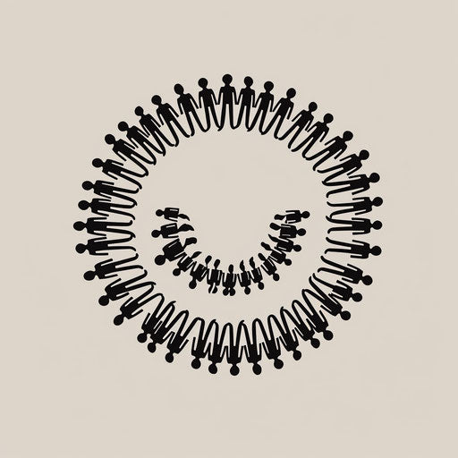 Circle of abstract human figures symbolizing unity – IMAGELLA