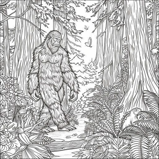 Bigfoot exploring a dense forest with friendly animals, Teagan White ...