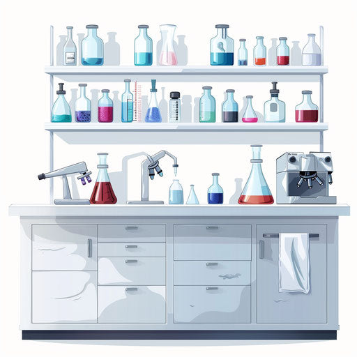 Photo realistic laboratory clipart with flat white background – IMAGELLA