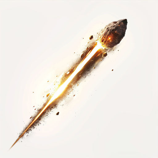 Realistic meteor on flat white background, detailed with textures ...