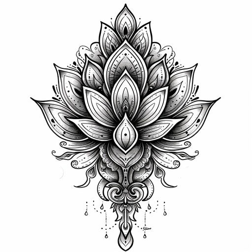 Spade tattoo with mandala patterns in clipart style – IMAGELLA