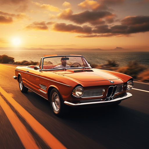 Classic BMW convertible car with the top down – IMAGELLA
