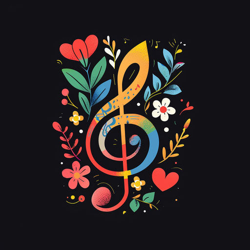 Whimsical music logo with playful elements and bright colors – IMAGELLA
