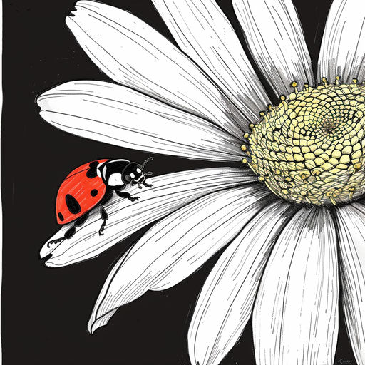 Ladybug on daisy, Ruben Ireland style – IMAGELLA
