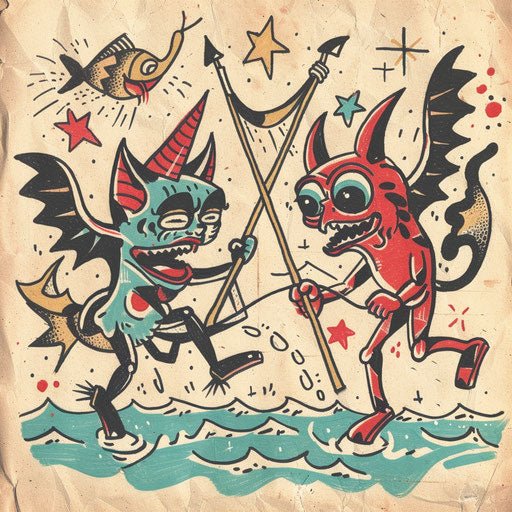 Angel And Devil Tattoo Blueprint Set – IMAGELLA