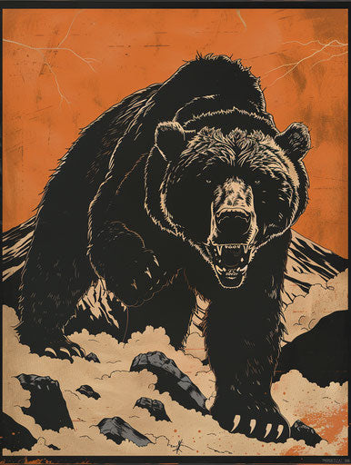 Bear Fuji icon iconography ukiyo-e 3:4 – IMAGELLA