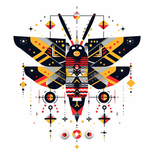 Modern tattoo sketch of a firefly with pixel art elements – IMAGELLA