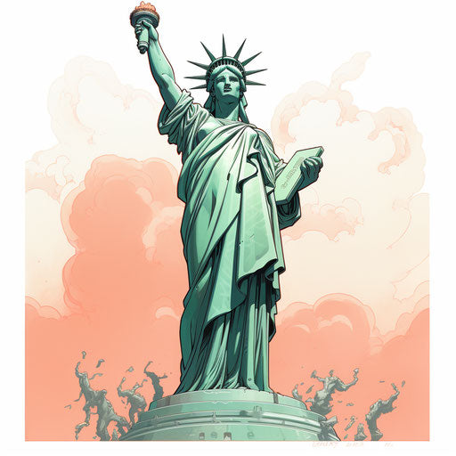 Classic Liberty à la Bruce Timm, feminine body, Tony DiTerlizzi – IMAGELLA