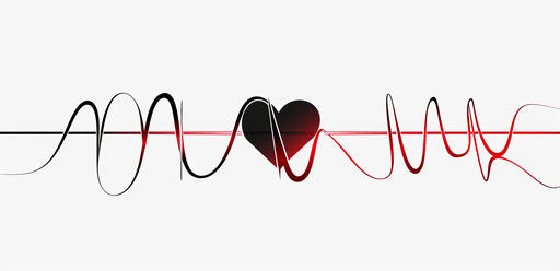 My love in black with red outline, heart beat pattern on white – IMAGELLA