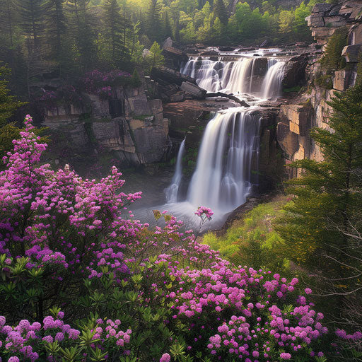 Blackwater Falls, West Virginia, blooming spring scene – IMAGELLA
