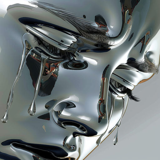 Metallic silver background supports crying clipart – IMAGELLA