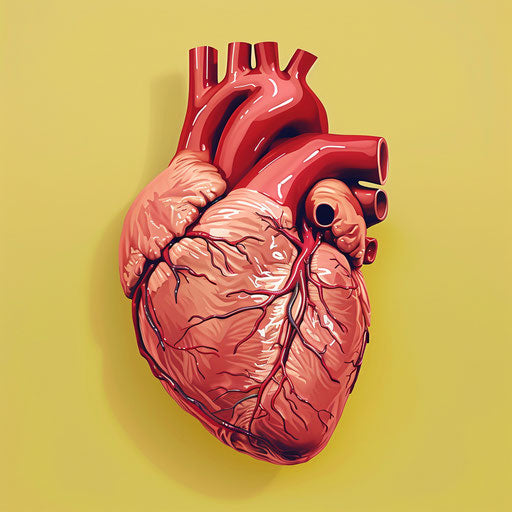 Realistic human heart on vibrant chartreuse background – IMAGELLA