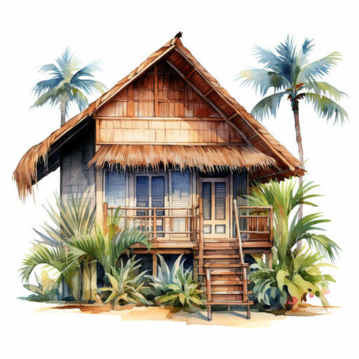 Bahay kubo clipart in oil painting style – IMAGELLA