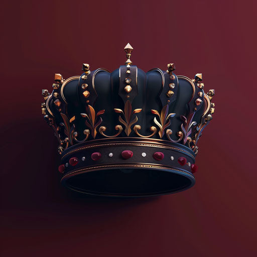 Flat maroon background hosting queen crown clipart with dynamic shadows ...