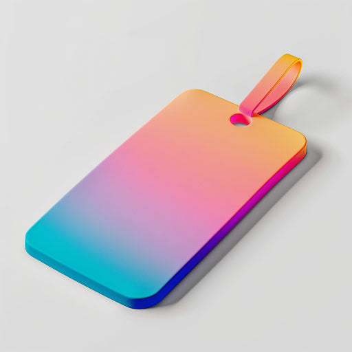 Realistic name tag on white background with vibrant colors – IMAGELLA