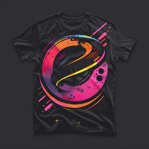 Vintage neon t shirt logo design, dark background, nostalgic vibes ...
