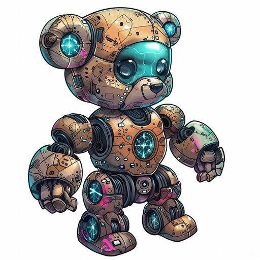 Futuristic robot teddy bear tattoo design – IMAGELLA