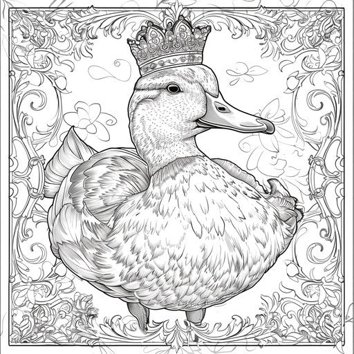 Regal duck surrounded by ornate filigree – IMAGELLA