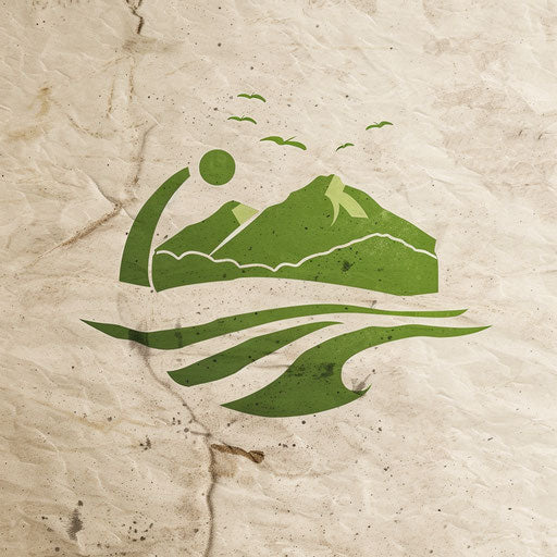 Nature-inspired new logo with green accents on a natural texture ...