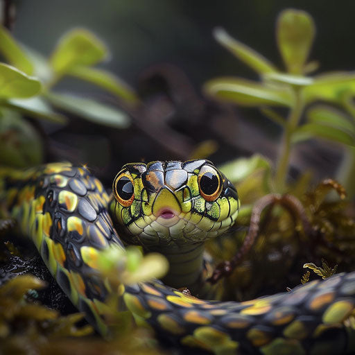 Curious garter snake hatchling exploring surroundings – IMAGELLA