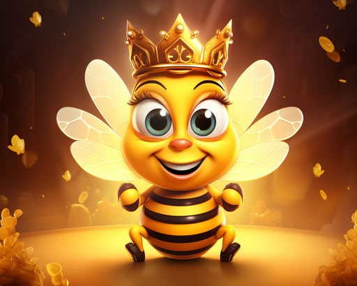 bee crown vector mascot, style of 32k uhd, layered images – IMAGELLA