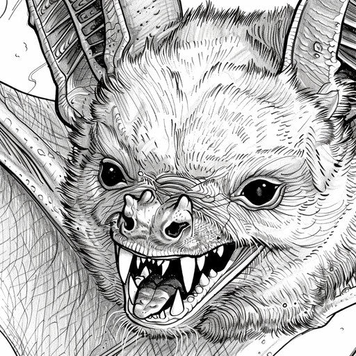 Frightening face of a bat with sharp teeth – IMAGELLA