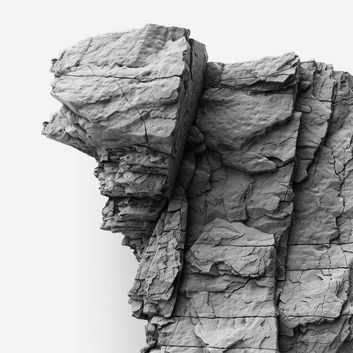 Realistic cliff illustration on flat white background – IMAGELLA