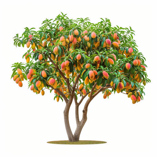 Realistic mango tree clipart on flat white background – IMAGELLA