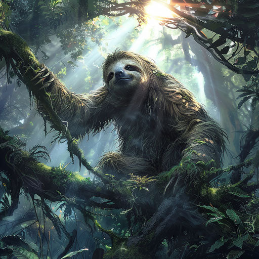 Giant sloth in a dramatic forest scene – IMAGELLA