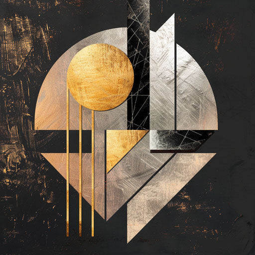 Contemporary salon logo with geometric shapes and gold foil background ...