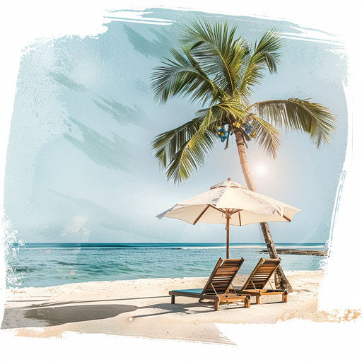 Realistic vacation clipart on a flat white background, textures and ...