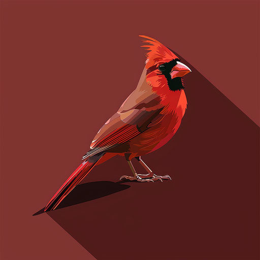Flat background in deep maroon with realistic cardinal clipart – IMAGELLA