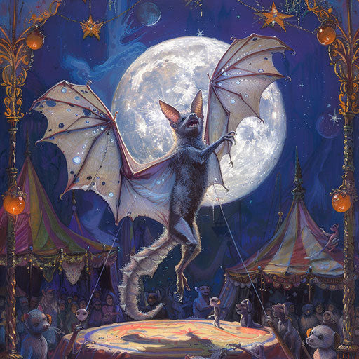 Acrobatic bat in a moonlit circus – IMAGELLA