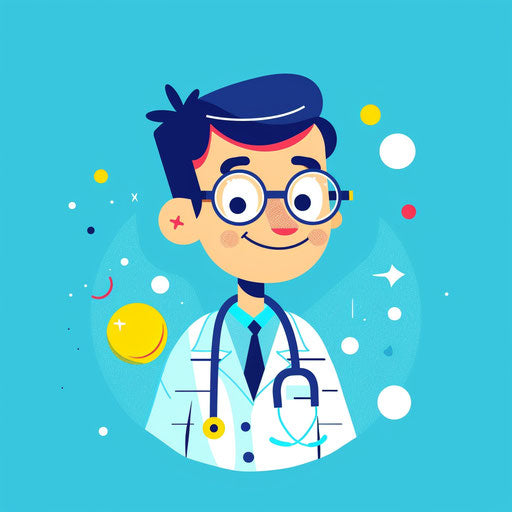 Creative doctor logo with playful elements and bright colors – IMAGELLA