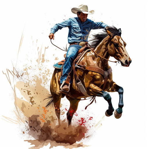 Rodeo clipart with photo realistic style on a random flat background ...