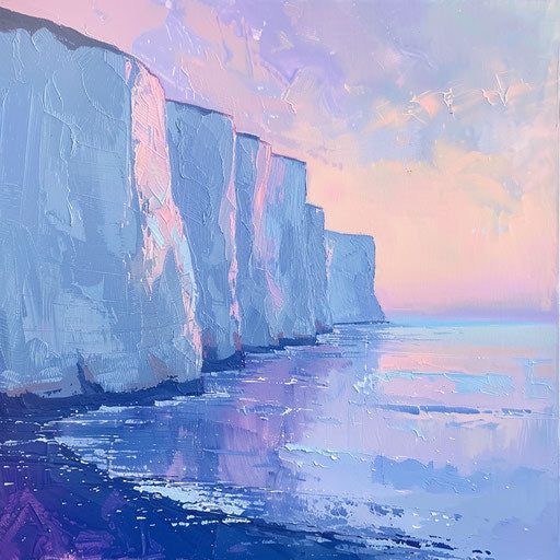 Glowing White Cliffs of Dover in Dawn's Soft Light – IMAGELLA
