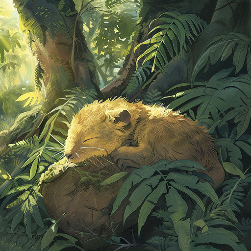 A quokka napping peacefully in the shadow of a giant fern – IMAGELLA