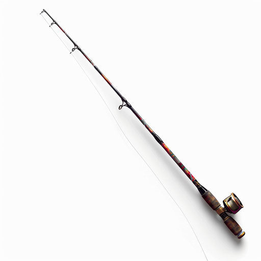 Realistic fishing rod with dynamic shadows and vibrant highlights ...