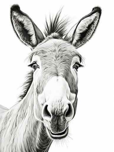 Donkey turning head, animated comics style, political traces – IMAGELLA