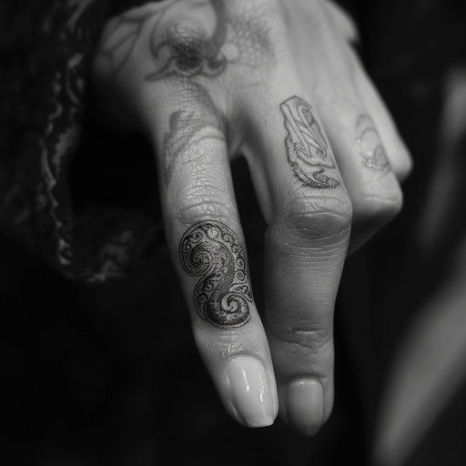 Yin and Yang ring tattoo around the finger – IMAGELLA