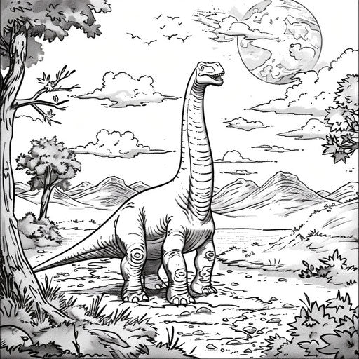 A brachiosaurus in a satirical political cartoon setting in the style ...