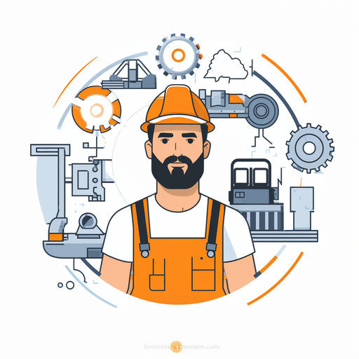 Engineer illustration in Minimalist style, on white background – IMAGELLA