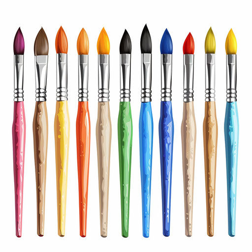 Paint brush on white background with bright colors – IMAGELLA