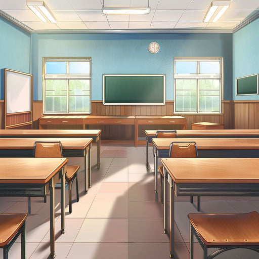 Realistic classroom illustration on flat white background – IMAGELLA